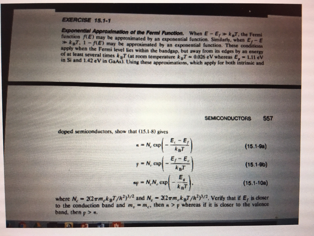 Exponential Approximation of the fermi Function. When | Chegg.com