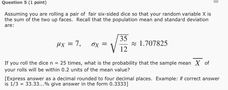 Solved Assuming you are rolling a pair of fair six-sided | Chegg.com