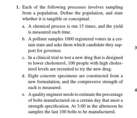 Solved Each of the following processes involves sampling | Chegg.com