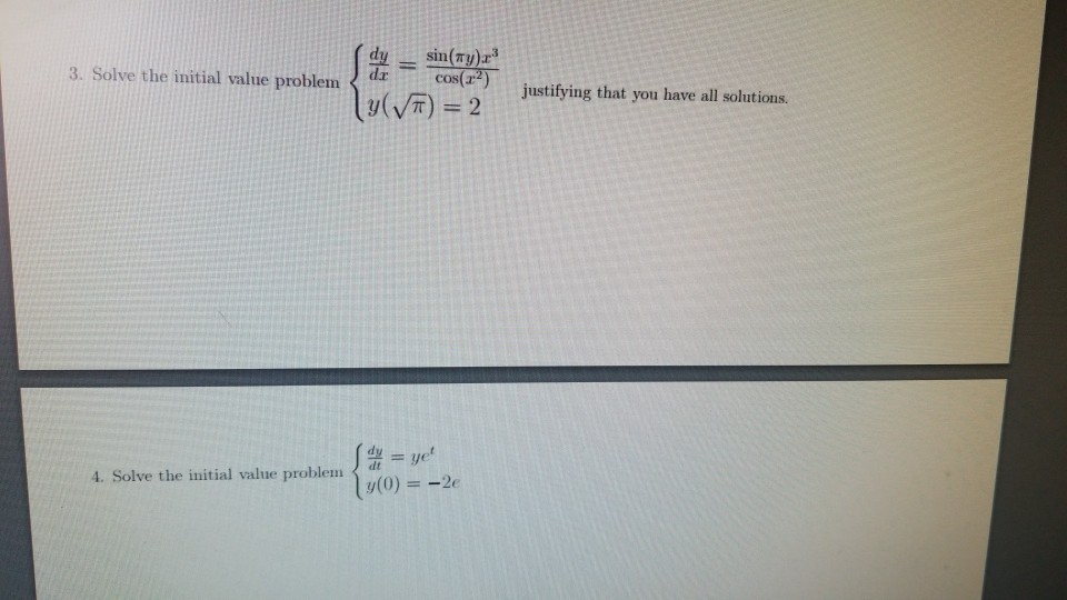 Solved Solve the initial value problem (Ir = scos dy sin(r | Chegg.com