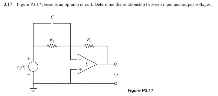 Solved Figure P3.17 presents and op-amp circuit. Determine | Chegg.com