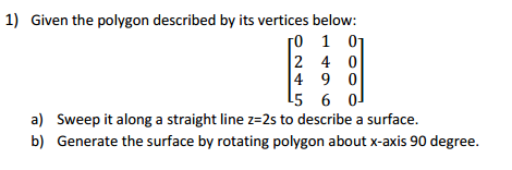 Given the polygon described by its vertices below: | Chegg.com