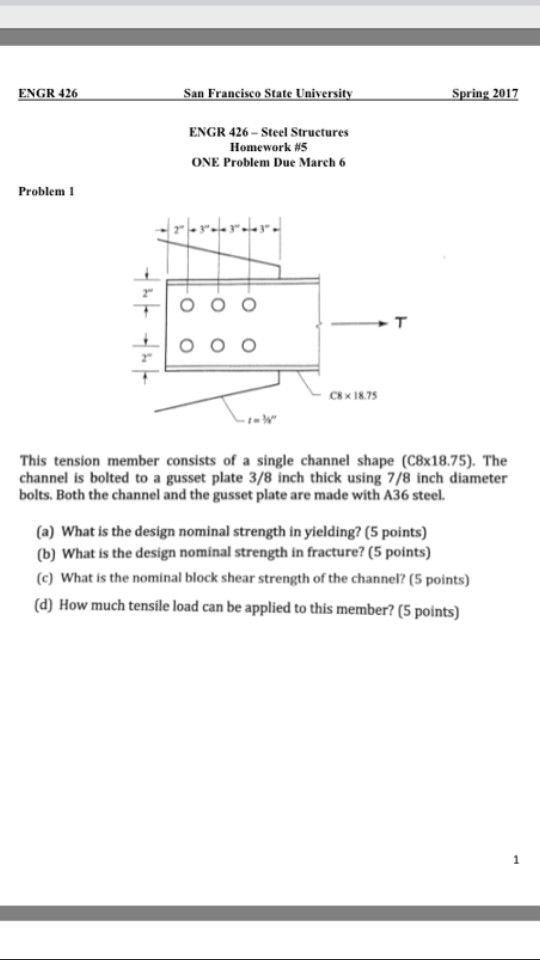 Solved ENGR 426 Soring 2017 San Francisco State University | Chegg.com