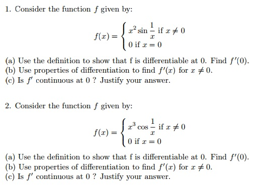 Solved Consider the function f given by: f(x) = (SEE IMAGE | Chegg.com