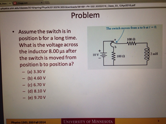 Solved When solving for tau (time constant) my professor | Chegg.com