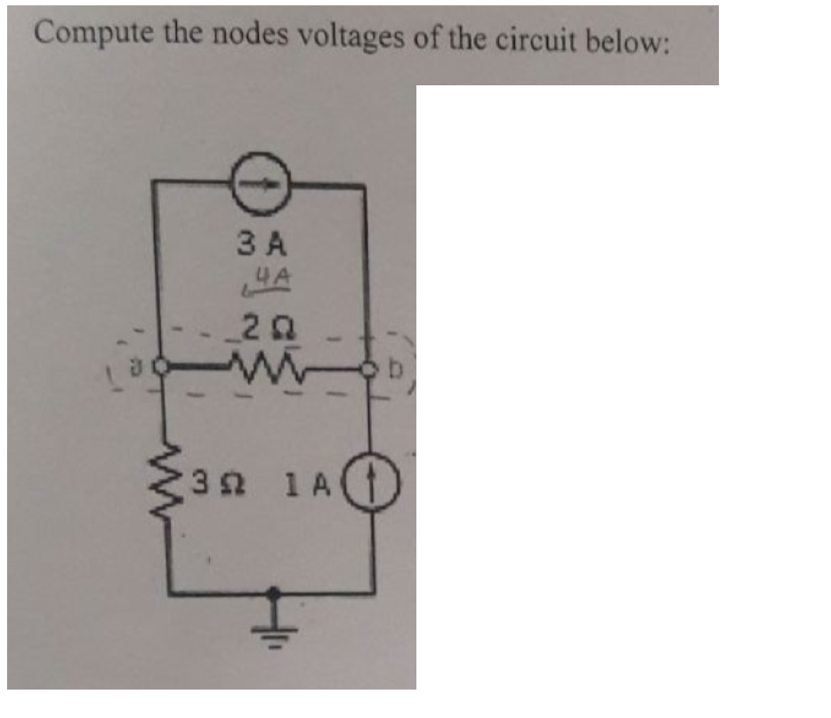 Solved Compute the nodes voltages of the circuit below: ?? | Chegg.com