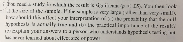 Solved You read a study in which the result is significant | Chegg.com