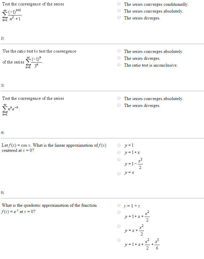 Solved Test the convergence of the series The series | Chegg.com