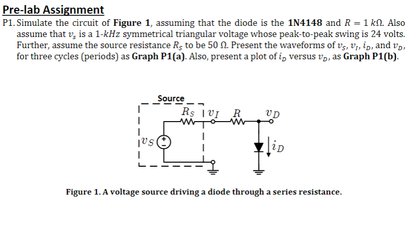Solved Pre-lab Assignment P1. Simulate the circuit of Figure | Chegg.com