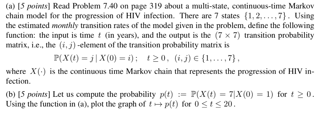 7.40 R: A multistate Markov model for the progression | Chegg.com