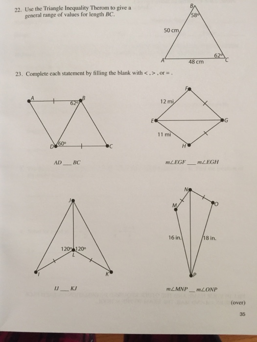Solved 22. Use the Triangle Inequality Therom to give a | Chegg.com