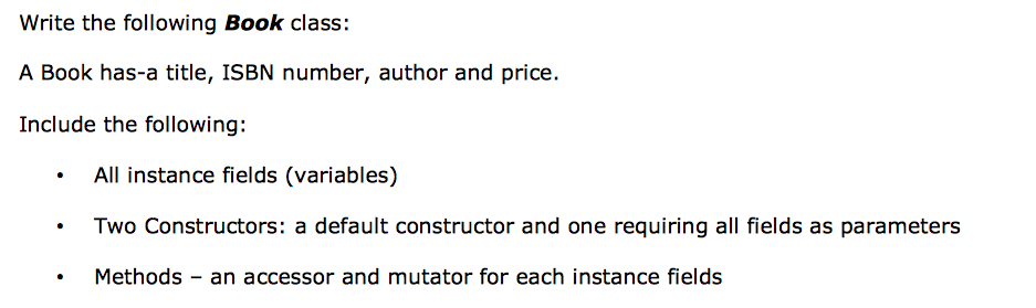 Solved Write the following Book class: A Book has-a title, | Chegg.com