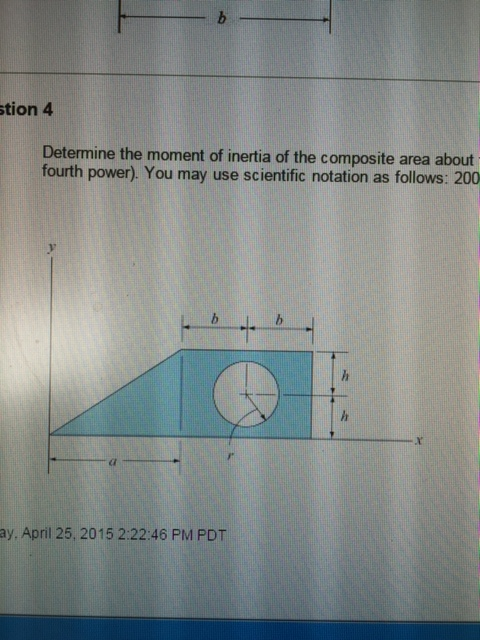 Solved Determine the moment of inertia of the composite area | Chegg.com