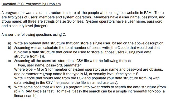 Solved ogrammi A programmer wants a data structure to store | Chegg.com