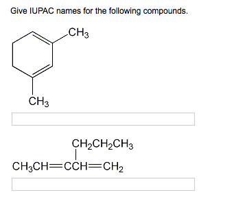 Solved Give IUPAC names for the following compounds. | Chegg.com