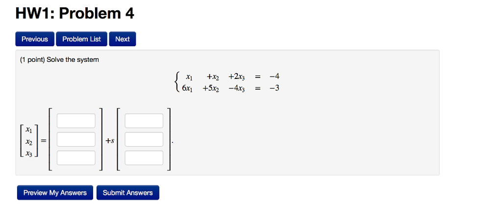 Solved HW1: Problem 4 Previous Problem ListNext 1 point) | Chegg.com