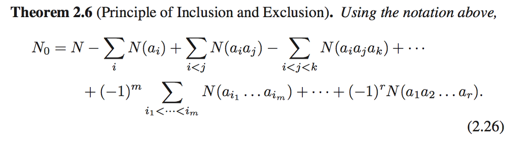 Solved Theorem 2.6 (Principle of Inclusion and Exclusion). | Chegg.com