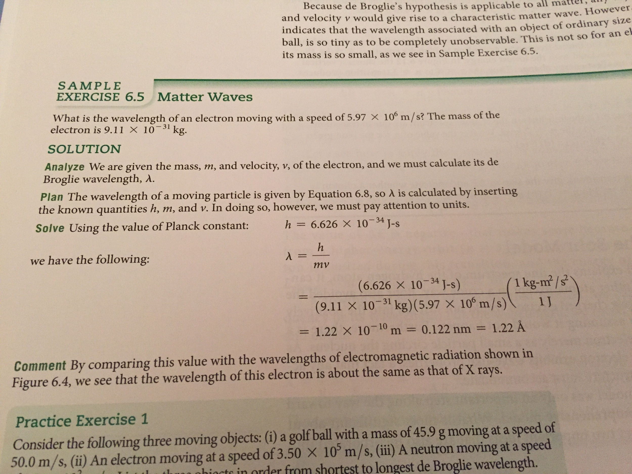 Solved What Is The Wavelength Of An Electron Moving With A Chegg