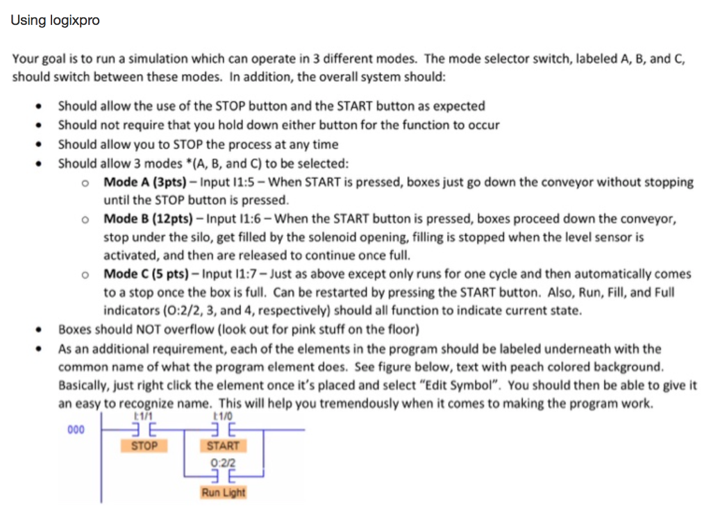 Using logixpro Your goal is to run a simulation which | Chegg.com