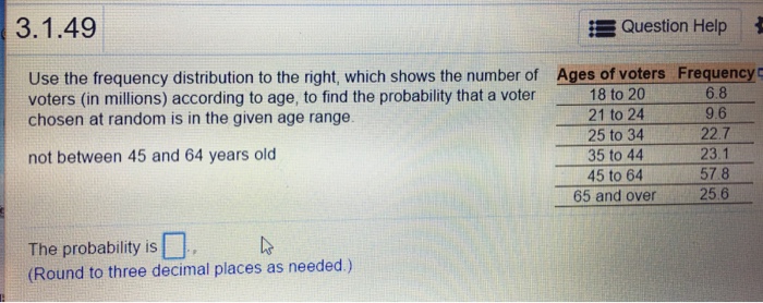 Solved Use the frequency distribution to the right, which | Chegg.com Solved Use the frequency distribution to the right, which | Chegg.com