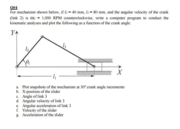 Solved For mechanism shown below, if I_2 = 40 mm, I_3 = 80 | Chegg.com