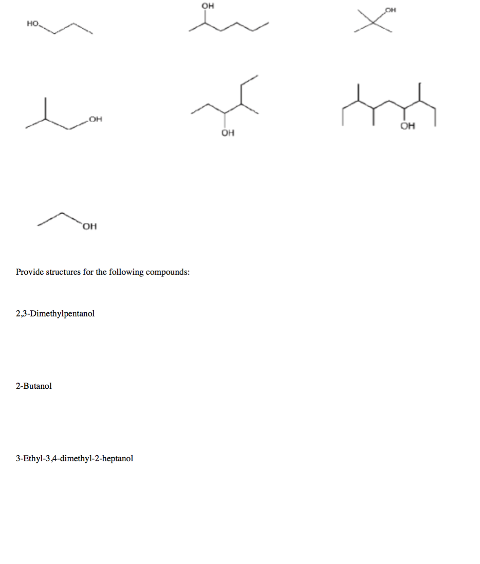 Solved Provide structures for the following compounds: 2, | Chegg.com