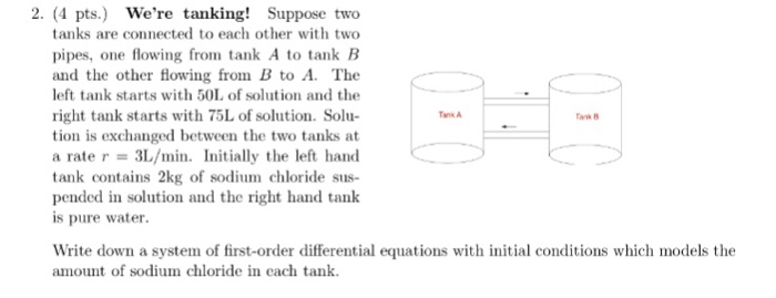 Solved Suppose two tanks are connected to each other with | Chegg.com