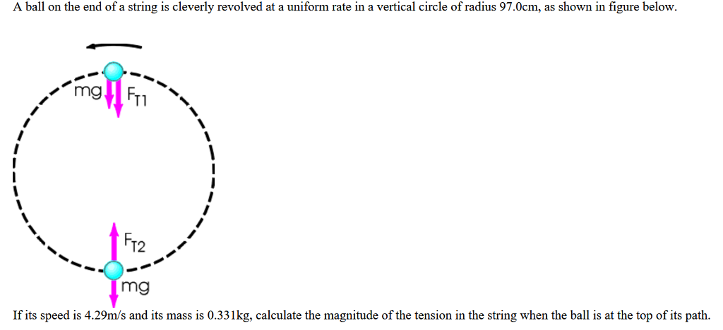Solved A ball on the end of a string is cleverly revolved at | Chegg.com