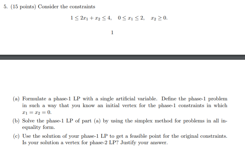 Solved 5. (15 points) Consider the constraints (a) Formulate | Chegg.com