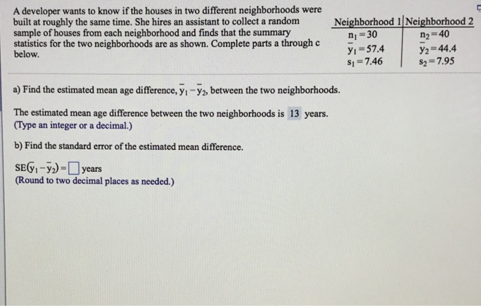 Solved B Find The Standard Error Of The Estimate Mean