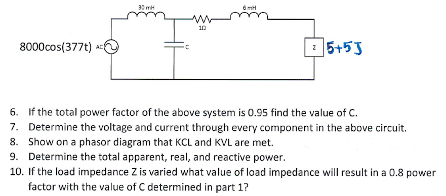 Solved If the total power factor of the above system is | Chegg.com
