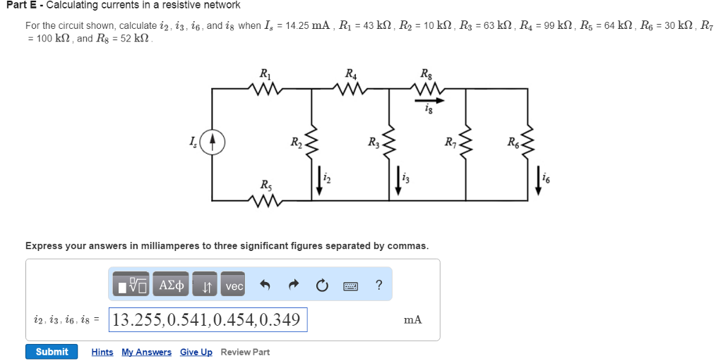 Solved Calculating currents in a resistive network For the | Chegg.com