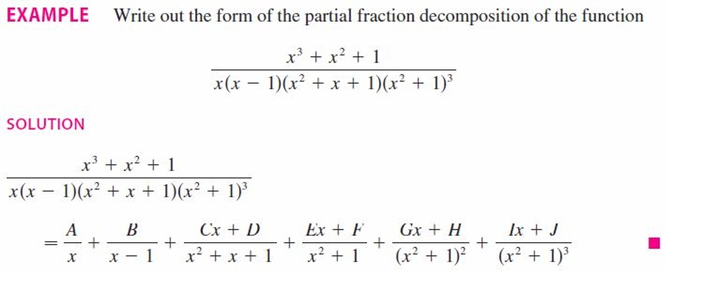 Solved Write out the form of the partial fraction | Chegg.com