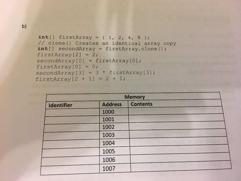 Solved Use memory diagrams to trace the code below. Do not | Chegg.com