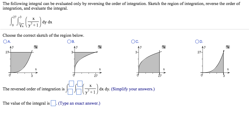Solved The following integral can be evaluated only by | Chegg.com