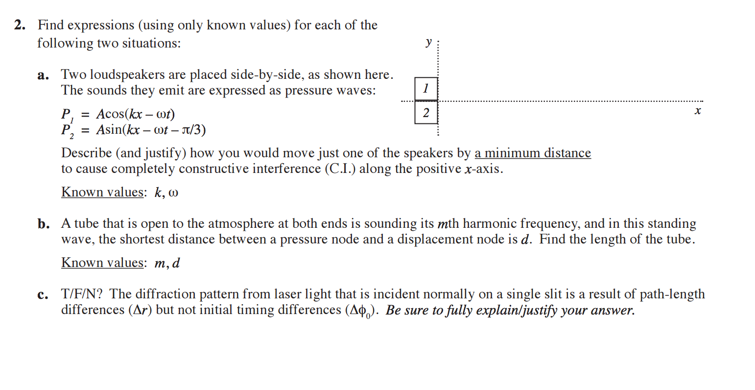 Solved Find expressions (using only known values) for each | Chegg.com