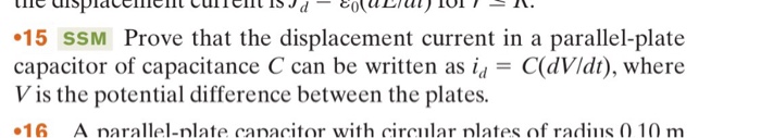 Solved Prove that the displacement current in a | Chegg.com