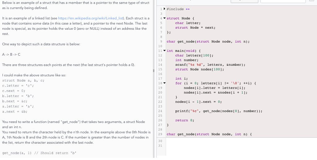 Solved Below is an example of a struct that has a member | Chegg.com