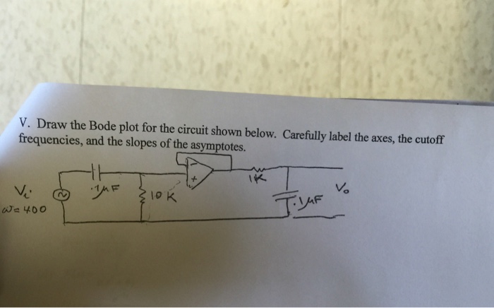 Solved Draw the Bode plot for the circuit shown below. | Chegg.com