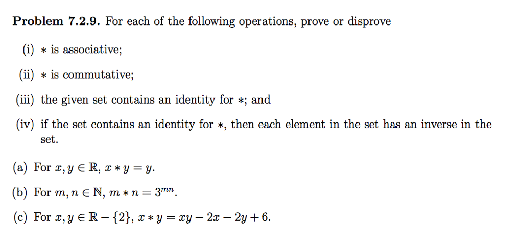 Solved Problem 7.2.9. For each of the following operations, | Chegg.com