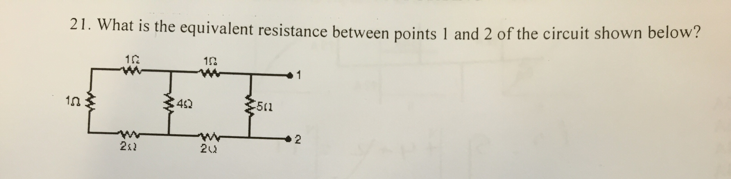 Solved What is the equivalent resistance between points 1 | Chegg.com