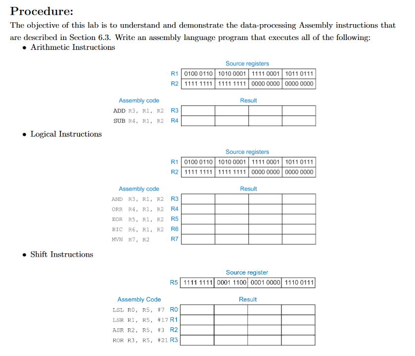 Solved Procedure: The objective of this lab is to understand | Chegg.com