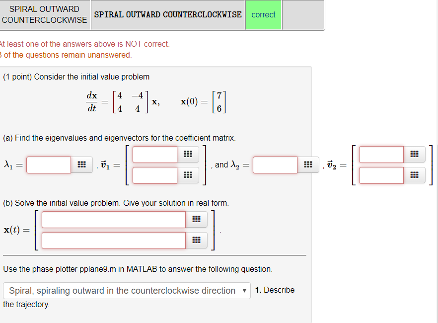 Solved SPIRAL OUTWARS SPIRAL OUTWARD COUNTERCLOCKWISE | Chegg.com