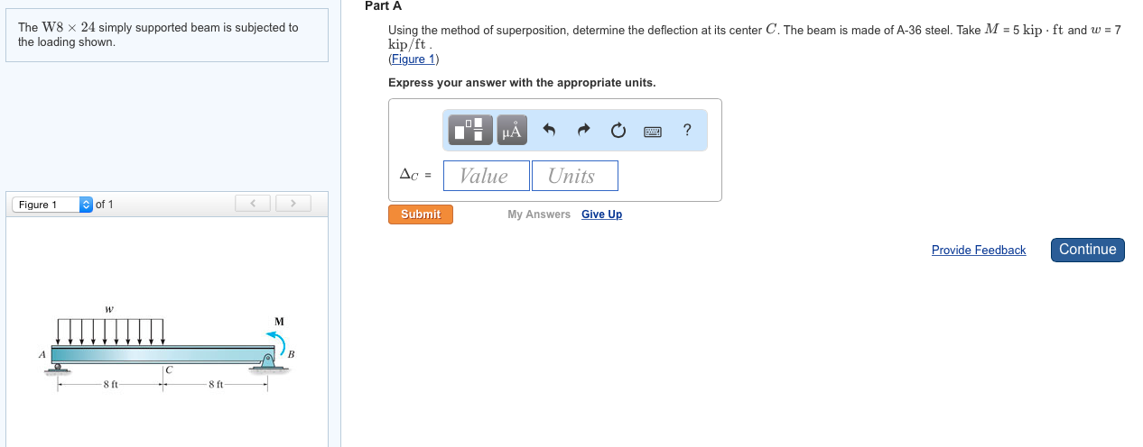 Solved The W8 Times 24 simply supported beam is subjected to | Chegg.com