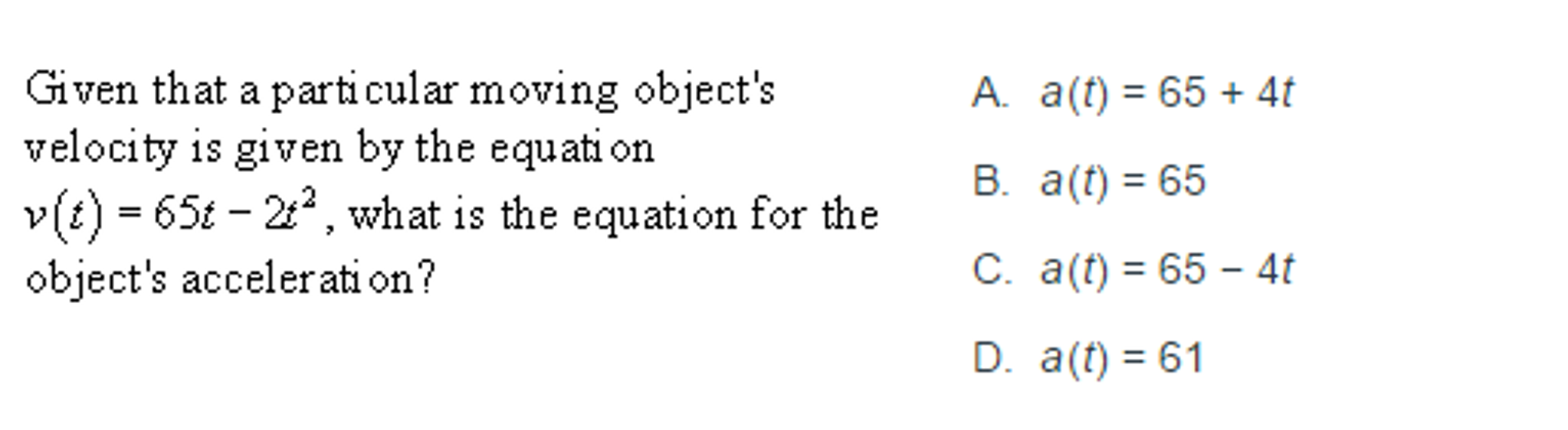 Solved Given That A Particular Moving Objects Velocity Is
