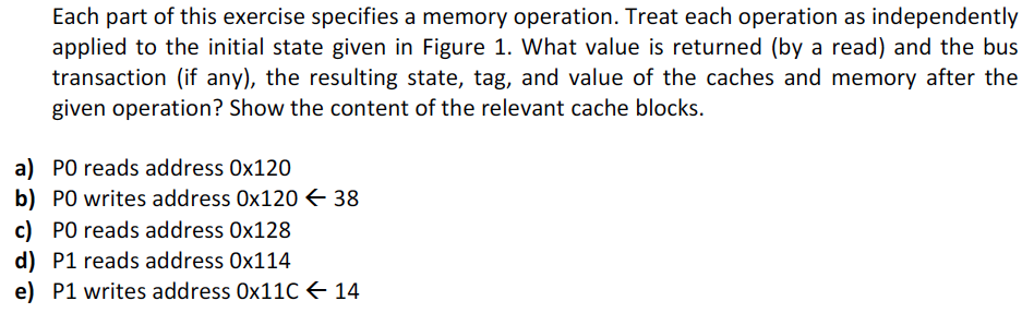 1) (10 pts) The bus-based dual-core multiprocessor | Chegg.com