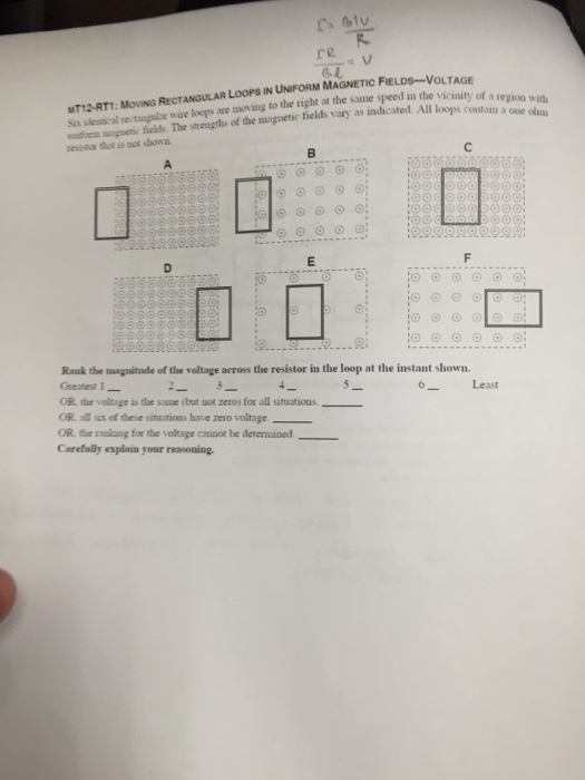 Solved Six sdeanical rectangular wire loops are moving to | Chegg.com
