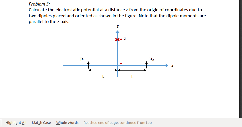 Solved Problem 3: Calculate the electrostatic potential at a | Chegg.com