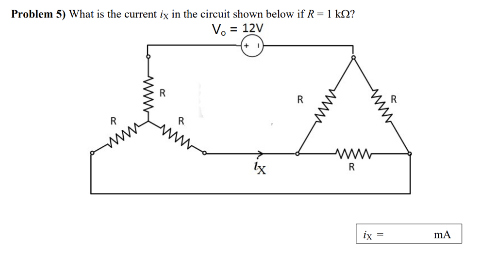 Solved Problem 5) What is the current ix in the circuit | Chegg.com Solved Problem 5) What is the current ix in the circuit | Chegg.com