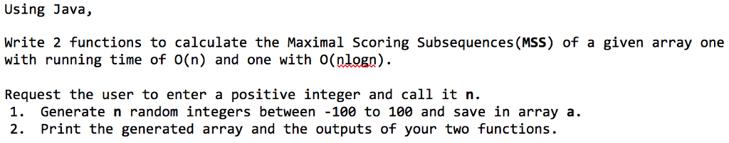 Solved Using Java, Write 2 functions to calculate the | Chegg.com